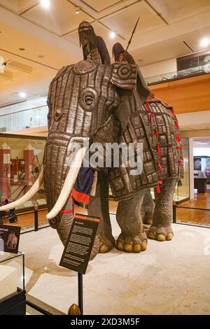 An exhibit of historical armor at the Royal Armouries in Leeds West ...