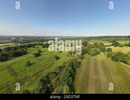 Boughton Monchelsea deer park, near Maidstone, Kent, UK. Drone view ...
