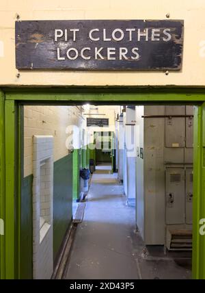 Miner's lockers in the pithead shower block at Caphouse Colliery and ...