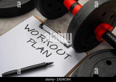 Written plan Fitness Training on calendar page background Stock Photo ...