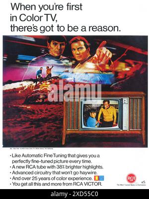 RCA Victor color TV advert in a Natgeo magazine, March 1966 Stock Photo ...