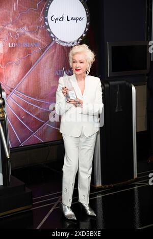 Cyndi Lauper at a public appearance for Cyndi Lauper Lights the Empire ...