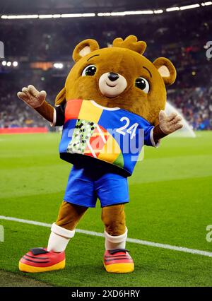 The UEFA Euro 2024 mascot Albart during the UEFA Euro 2024 Group B ...