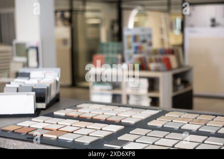 Tile samples displayed in hardware store Stock Photo - Alamy