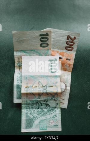 Banknotes with man count of Czech koruna CZK Czech Republic Stock Photo ...