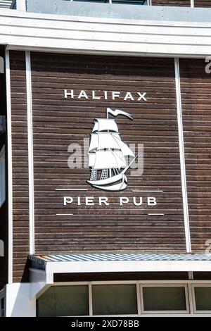 Halifax Pier Pub sign on Marginal Road at the seaport district in ...