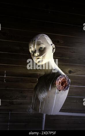 Horror zombie dummy as Halloween decoration in darkness Stock Photo - Alamy