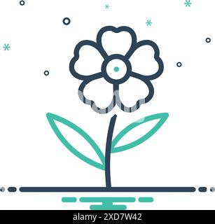 Oleander icon logo sign vector outline in black and white color Stock ...