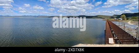 The auxiliary dikes on the Magic Dam near West Magic, Idaho, USA Stock ...