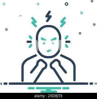 Anger Sign. Frustration Icon. Rage. Editable vector Stock Vector Image ...