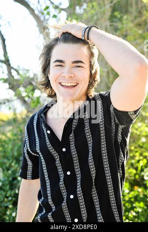 Young man confident and happy with a big natural smile isolated over ...