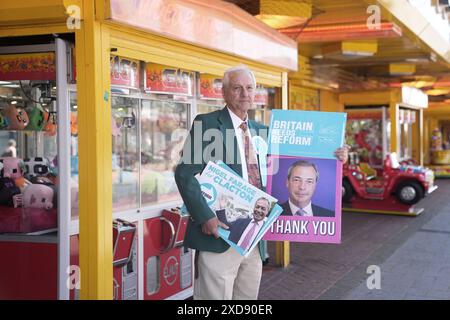 A Reform UK supporter in Clacton-on-Sea, Essex, while on the General ...