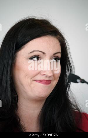 Deputy First Minister Emma Little-Pengelly during a press conference in ...
