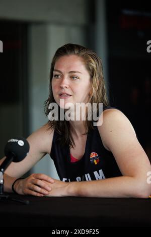 Kortrijk, Belgium. 21st June, 2024. Belgium's Elise Ramette pictured in ...