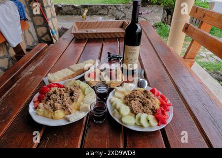 Traditional Montenegrin meal, Zabljak, Montenegro Stock Photo - Alamy