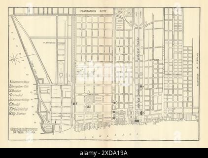GEORGETOWN. Vintage town map. British Guiana (Guyana) /Guyana ...