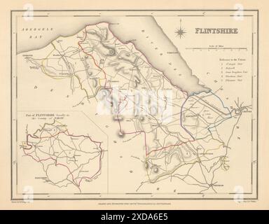 Antique county map of FLINTSHIRE by Creighton & Walker for Lewis c1840 ...