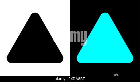 Triangle rounded corners silhouette icon. Triangle shape illustration ...