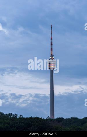 Stuttgart TV tower lights up in the national colours of black, red and ...