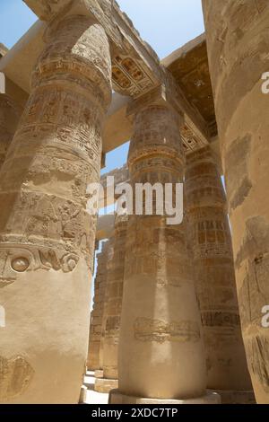 Columns of Amon Ra complex in Karnak Temple, luxor Stock Photo - Alamy
