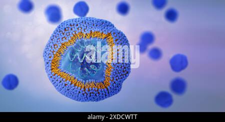 Illustration of a cross-section. Liposomes are artificial vesicles ...