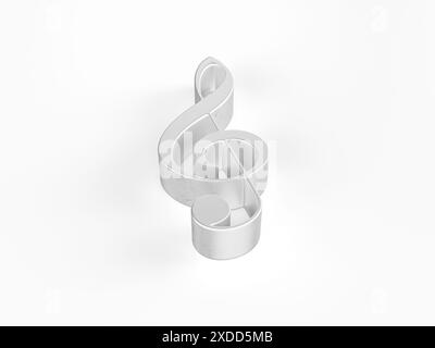 Metal music note symbol on a white background. 3d illustration Stock ...