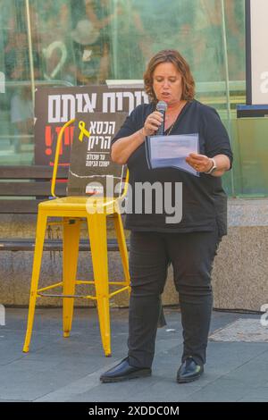 Haifa, Israel - June 20, 2024: Idit Ohel, mother of Alon Ohel who is ...