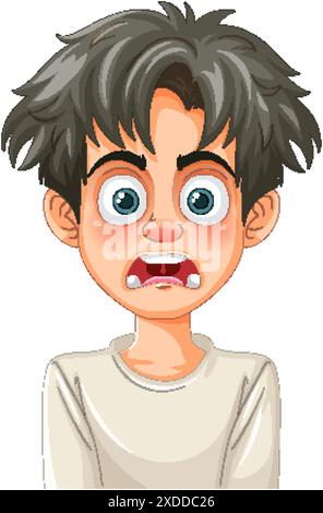 Wide-eyed cartoon character with shocked expression Stock Vector Image ...