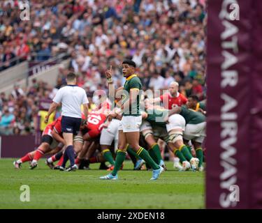 Sacha Feinberg-Mngomezulu of South Africa warms-up ahead of the Quilter ...