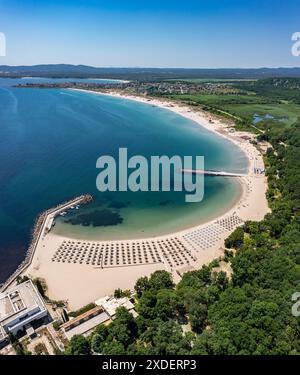 Aerial view to beautiful Perla beach near to Primorsko, Bulgaria Stock ...