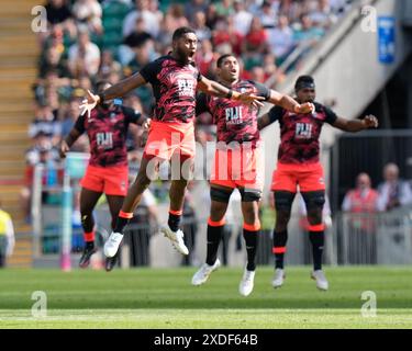Fiji perform the Cibi war dance before the game Stock Photo - Alamy