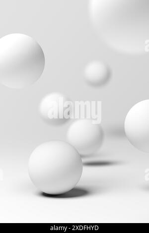 Illustration of abstract white spheres Stock Photo - Alamy