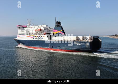 The Condor Ferries vessel MV CONDOR ISLANDER starts its journey from ...