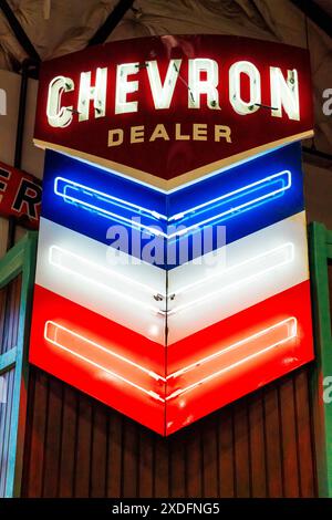 Historic neon signage; Arizona Route 66 Museum; Kingman; Arizona; USA ...