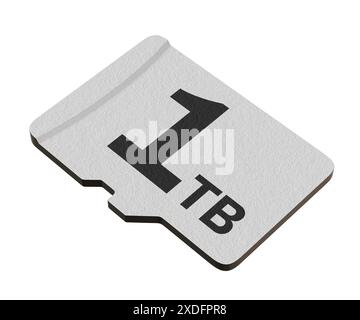 Memory card with 1 TB capacity, MicroSD flash storage disc isolated on ...