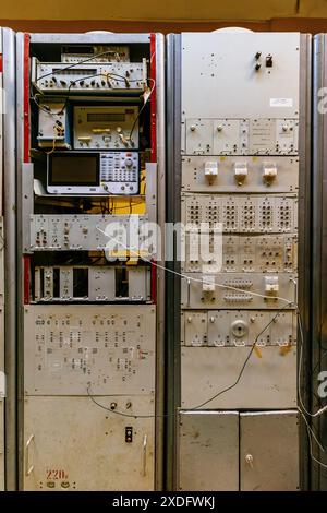 Old communication, control or physical laboratory equipment Stock Photo ...