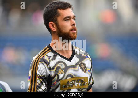 Seattle, WA, USA. 22nd June, 2024. Seattle Sounders midfielder Cristian ...