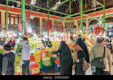 People walk at Tajrish traditional bazaar in northern Tehran, Iran ...