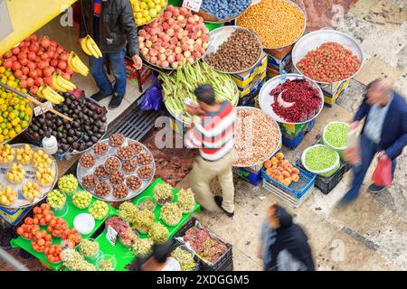 People shop at Tajrish traditional bazaar in northern Tehran, Iran ...