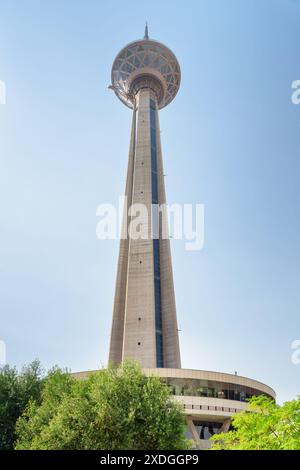 Tehran cityscape with the Milad Tower on the right and high-rise ...