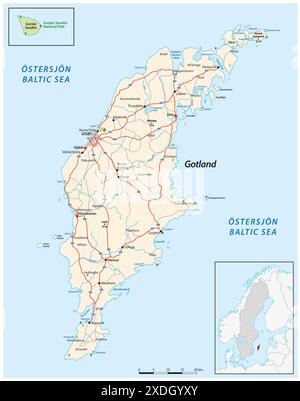 Map of Gotland Stock Photo - Alamy
