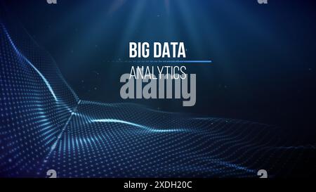 Blue digital mesh representing an AI network with abstract geometric ...