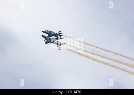 Finnish Airforce display team Midnight Hawks performing with Bae Hawk ...