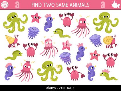Find two same water animals. Under the sea matching activity for ...