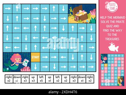 Mermaid logic game with up and down concept for kids with jellyfish. I ...