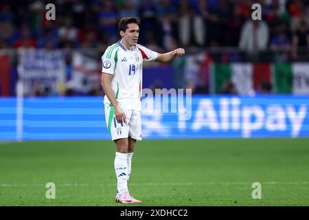 Federico Chiesa of Italy gestures during the Uefa Euro 2024 Group B ...