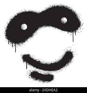 Face Spray Painted Graffiti isolated on white background. vector ...