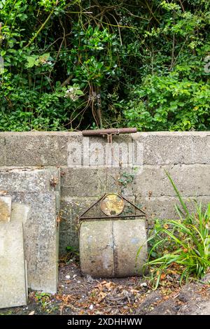 Iron Crete stone garden stone Stock Photo - Alamy