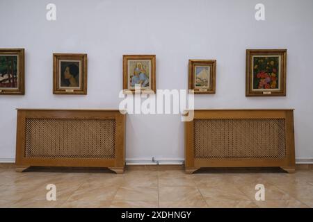 Interior of "Dinu and Sevasta Vintila" art museum, in Topalu, Constanta ...