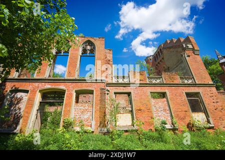 Ruins of the von Eulenburg family palace in Prosna, Poland (former ...